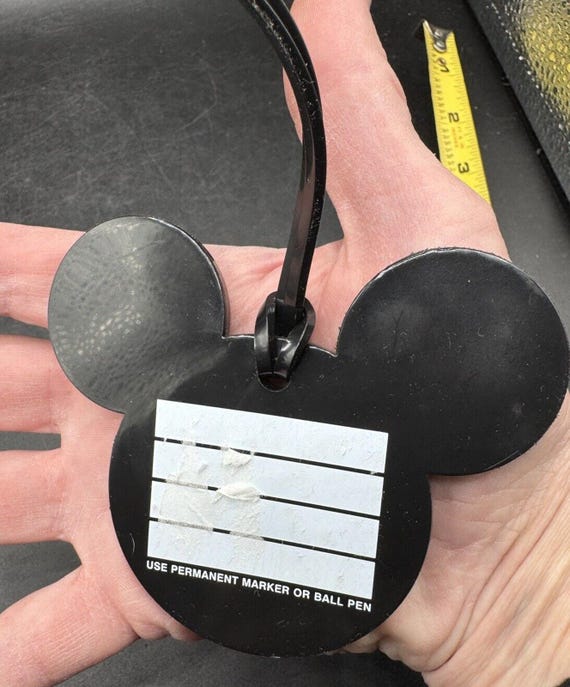 Rare 1997 Disney Store Mickey Mouse Luggage Tag Cast … - Gem