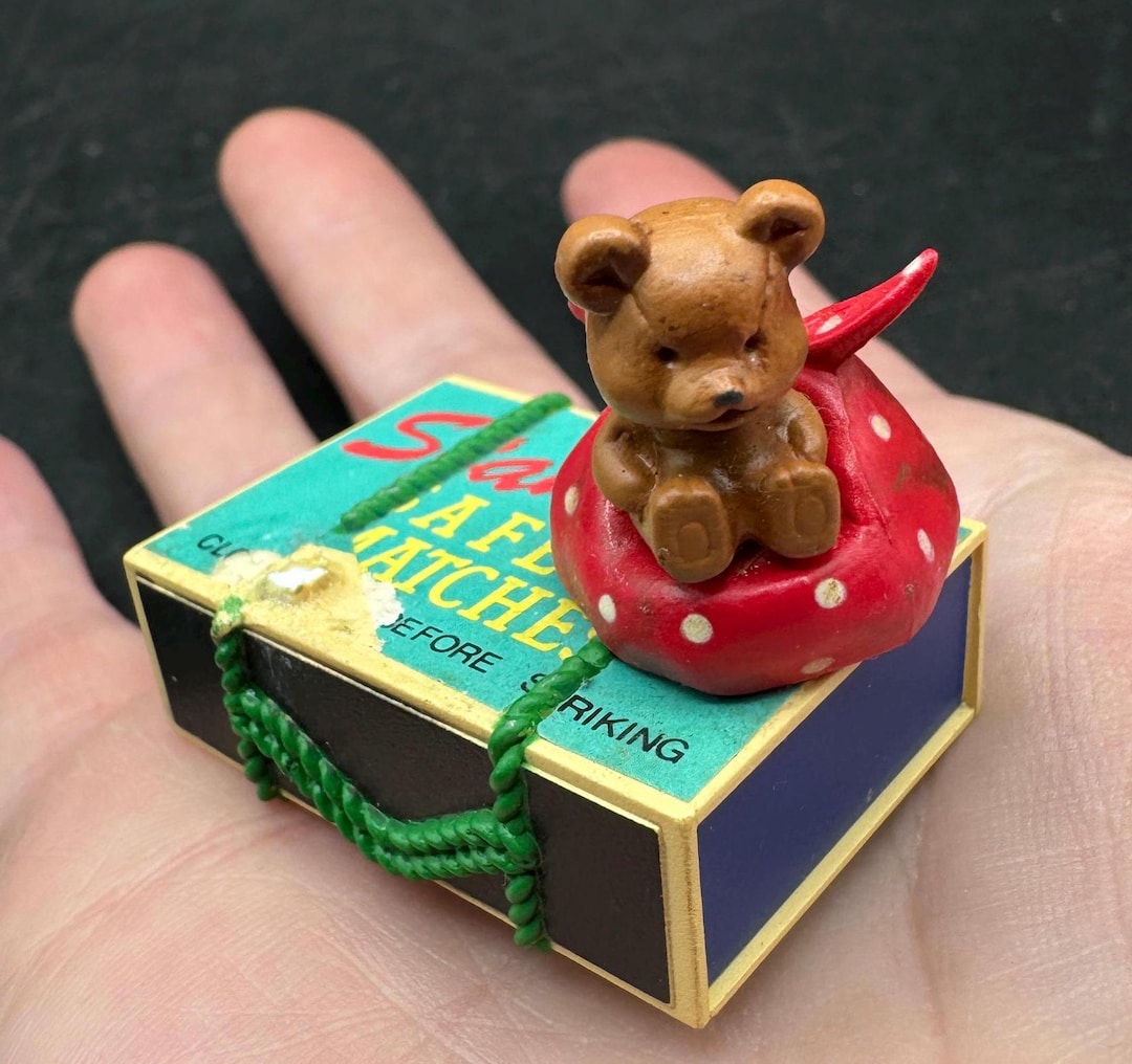 Rare 1990 M Gilmore Disigns Enesco Teddy Bear on Matches Matchbox Box ...