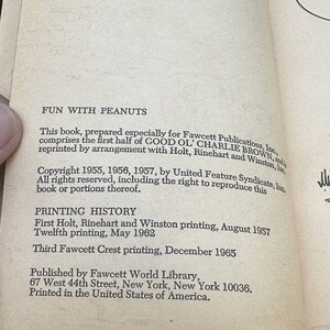 1965 FUN WITH PEANUTS by Charles M Schulz Fawcett Paperback Nice - Etsy