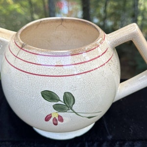 Blue Ridge Spindrift Teapot, Daisy Chain Red Stripes Hand Painted No ...