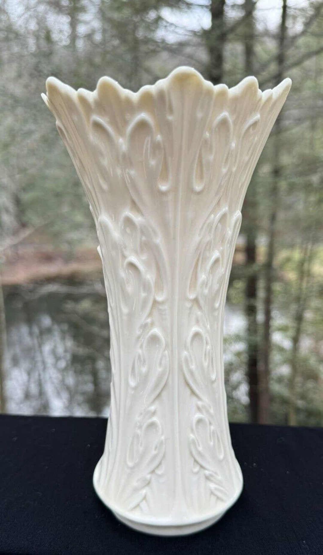 Lenox Classic Woodland Collection Leaf Design Scallop Edged 9 Vase ...