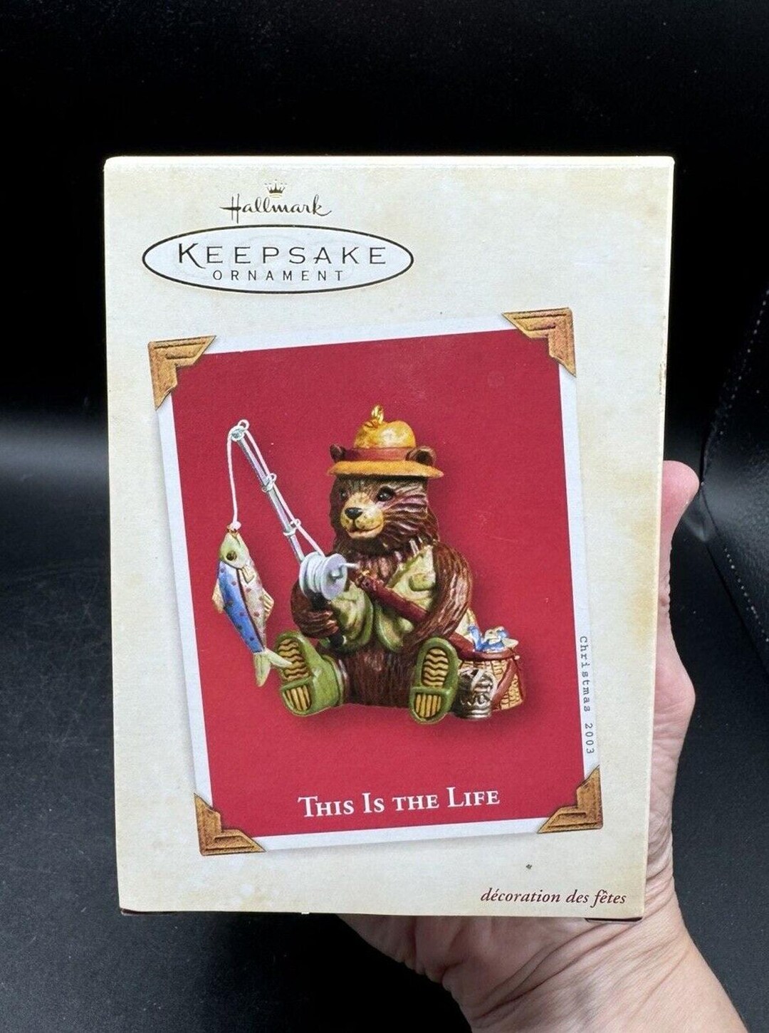 Mint 2004 Hallmark This is the Life Fishing Bear Keepsake Ornament ...