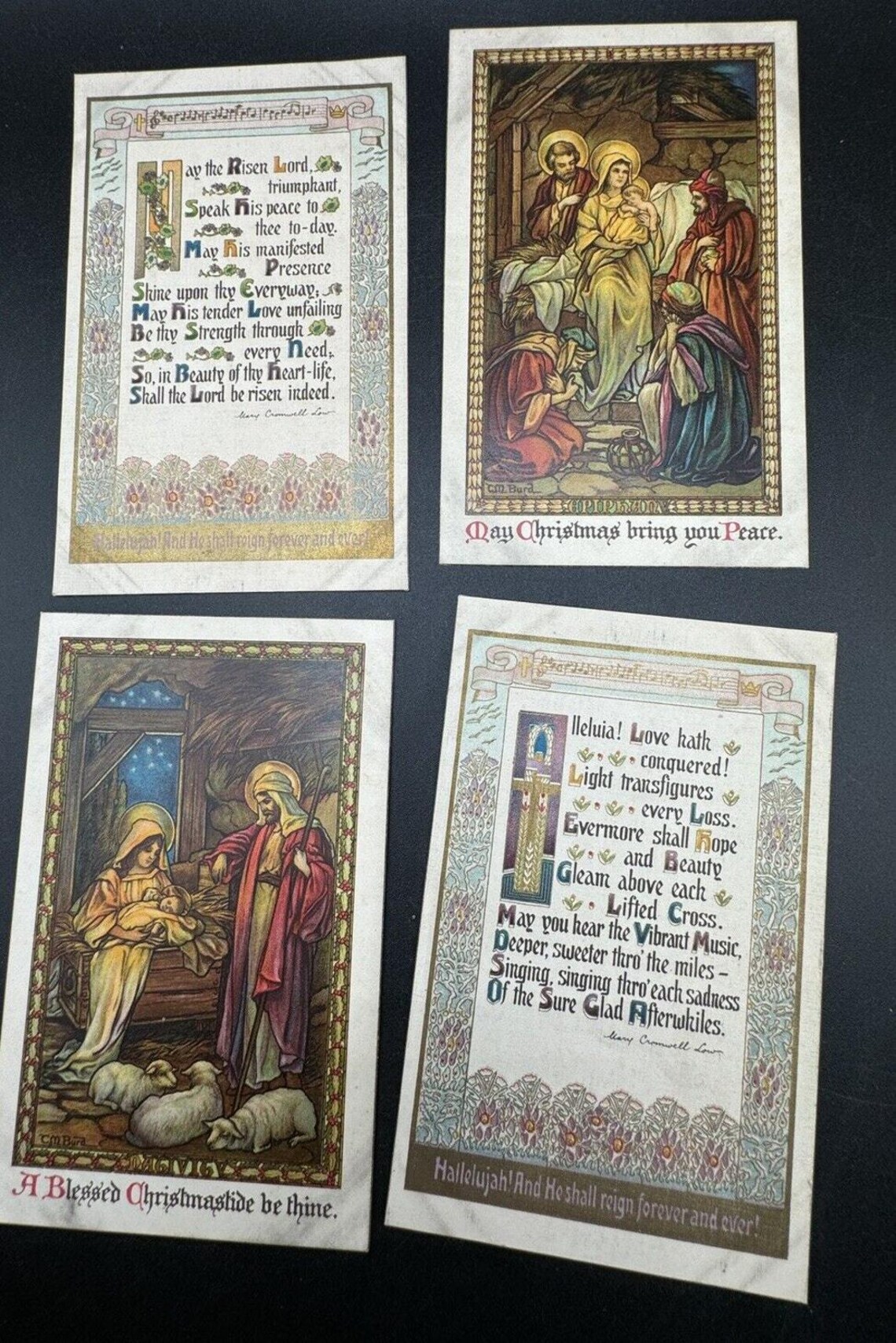 4 1900’s Victorian Christmas Post Cards AMAZING Color! Germany E.P ...