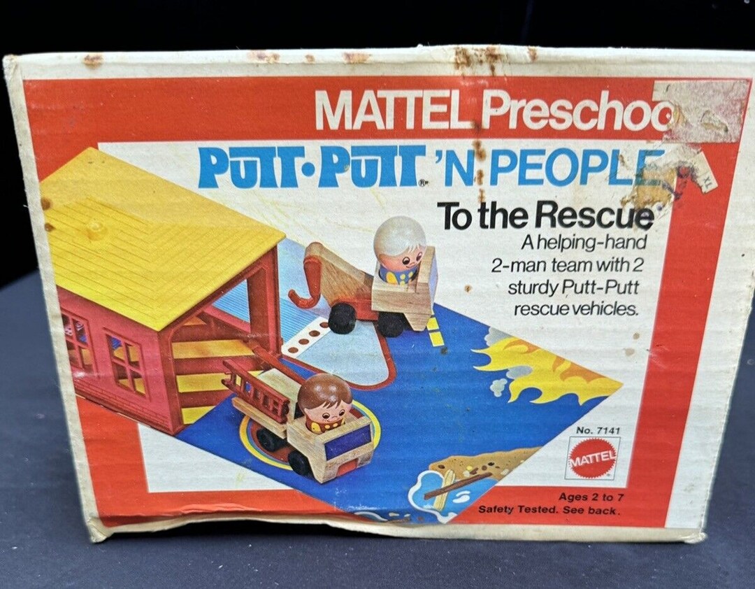 Rare Vtg 1974 Mattel Preschool Putt Putt 'N People Building Things ...