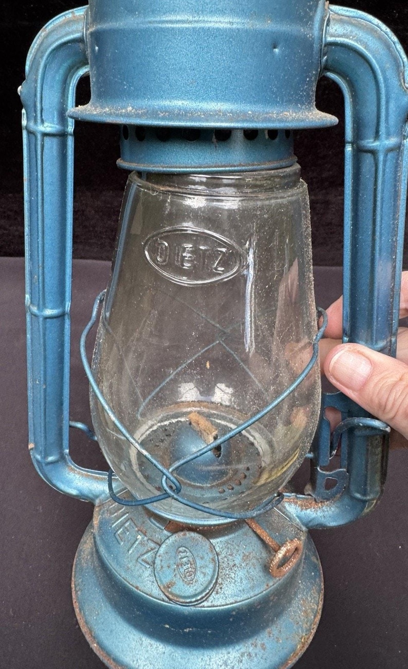 12” Vintage 1970’s Blue DIETZ Cold Blast Lantern Marked Kmart Hong Kong ...