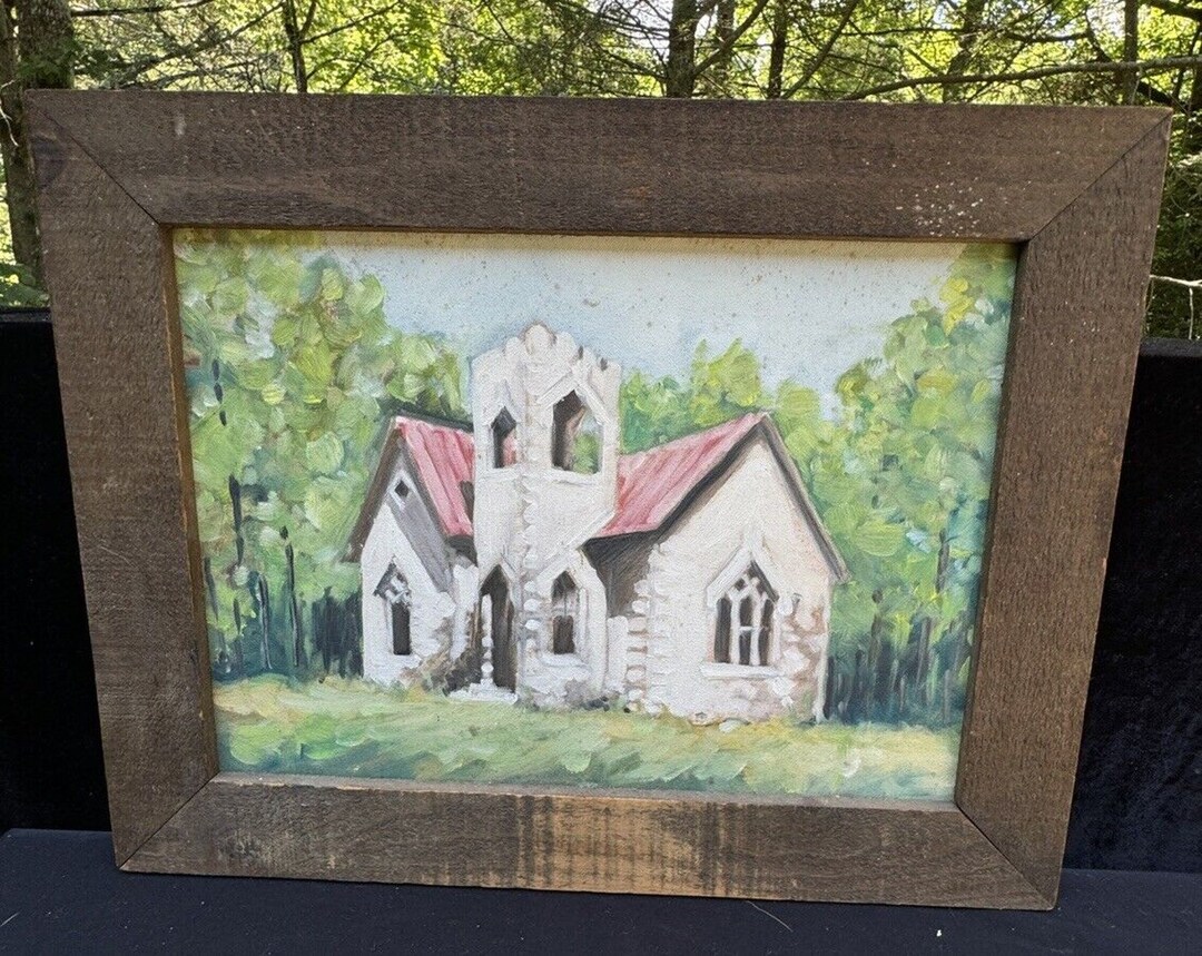 Beautifully Framed Oil Painting of C Birch in Wood Rustic Frame - Etsy