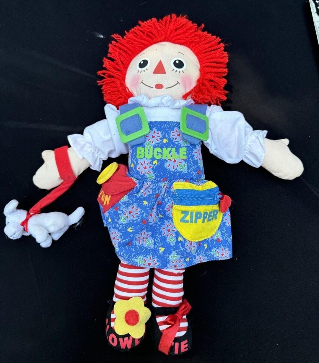 Vintage 2002 Raggedy Ann 17” Talking Doll Hasbro Dress Me Learn to ...