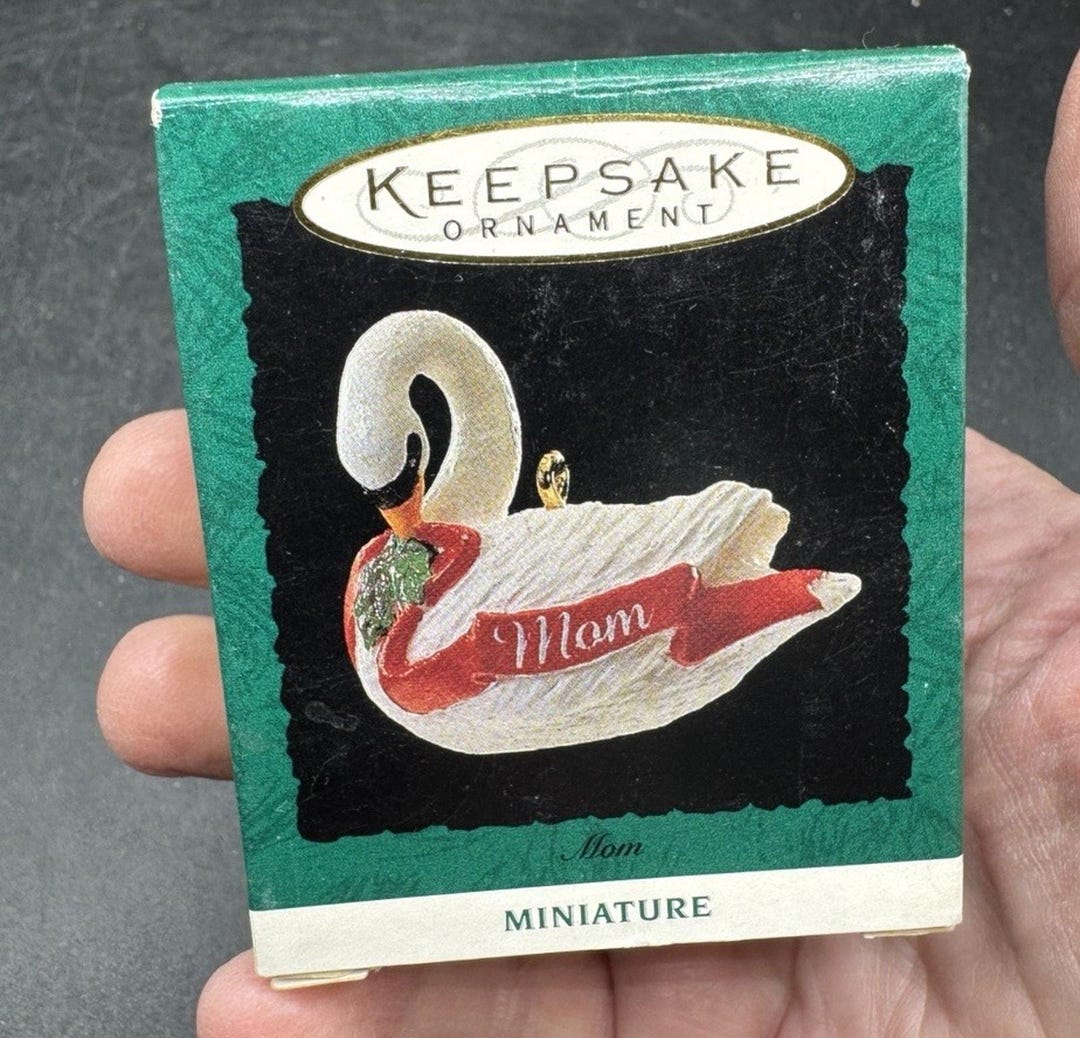 New Hallmark Mom Swan 1994 Miniature Keepsake Ornament QXM4013 -32D - Etsy