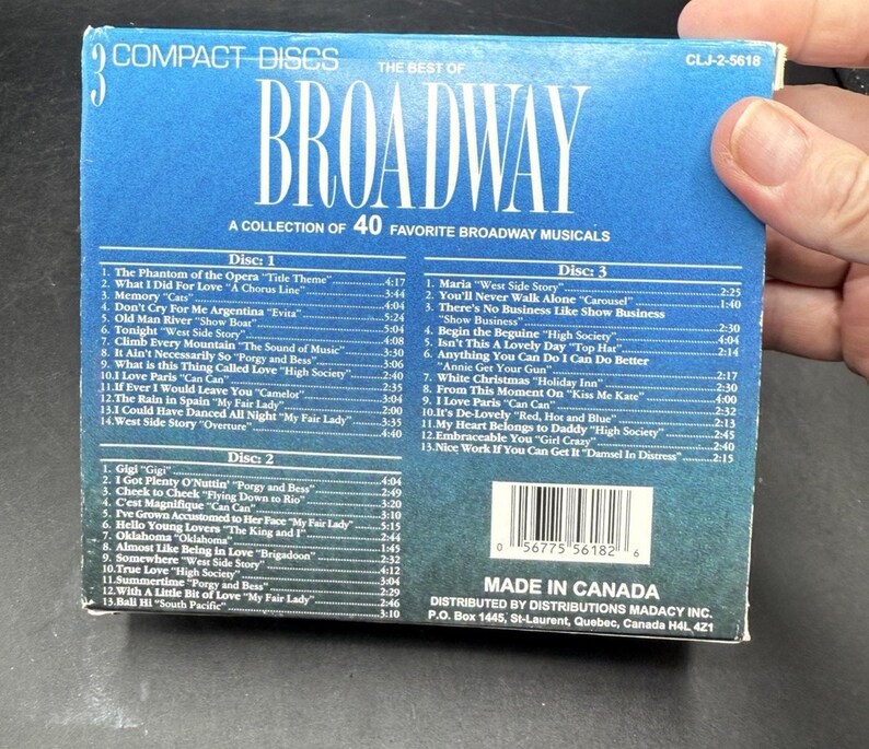 The Best of Broadway by Various Artists 1994 Madacy Canada CD 3 Discs ...