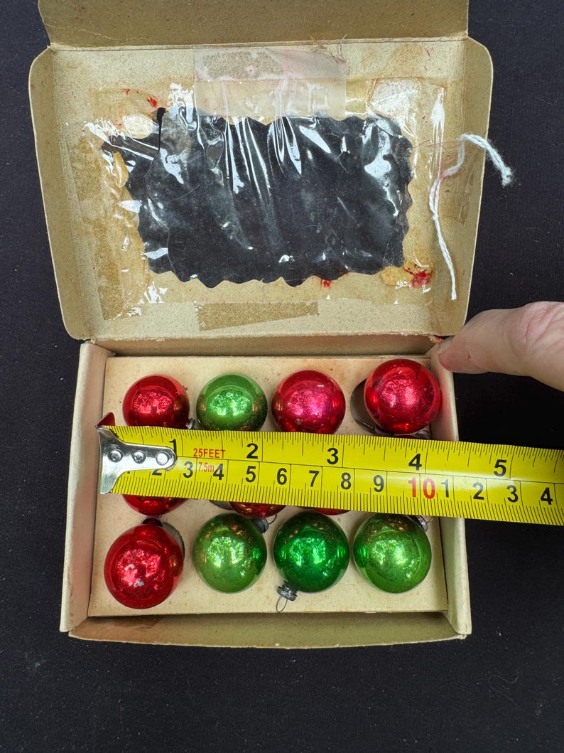 Vintage 1950's Original Box Small Mercury Glass Christmas Tree Ornament ...