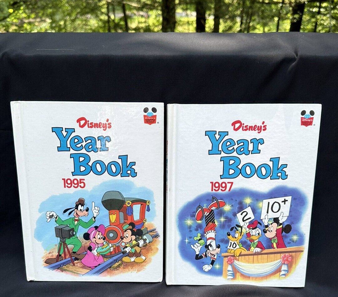 DISNEY'S YEAR BOOK 1997 1995 2 Book Hardcover Mickey Mouse Donald Duck ...