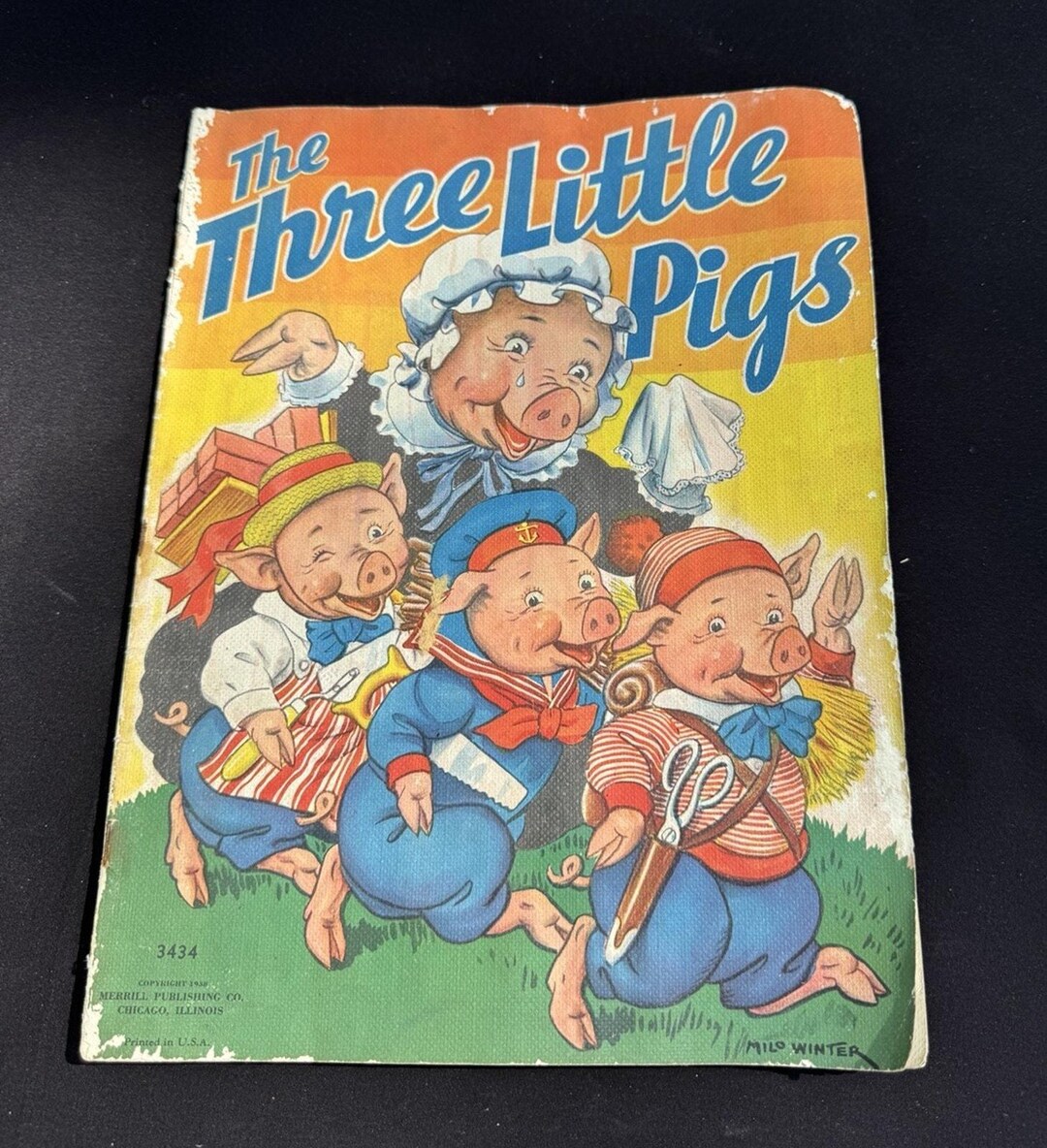 Vintage the Three Little Pigs 1938 Children's Book Merrill Pub #3434 ...