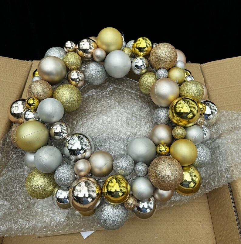 17" Illuminated Ornament Wreath by Valerie Parr Hill QVC Metallic Brand ...