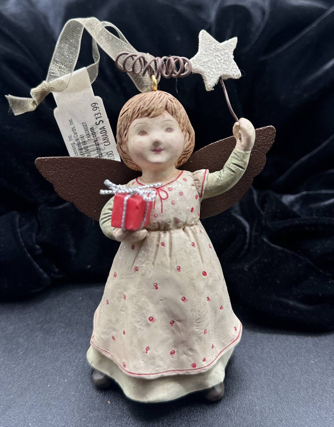 Hallmark Keepsake Christmas Ornament Gift & Star Wand Angel Metal Wings ...