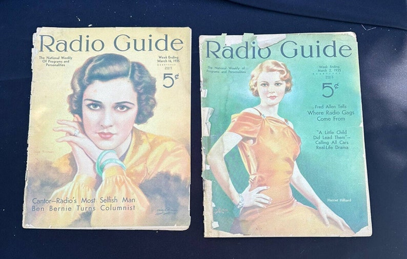 2 Rare Vintage Magazines : Radio Guide March 1935 Weekly of Programs - Etsy