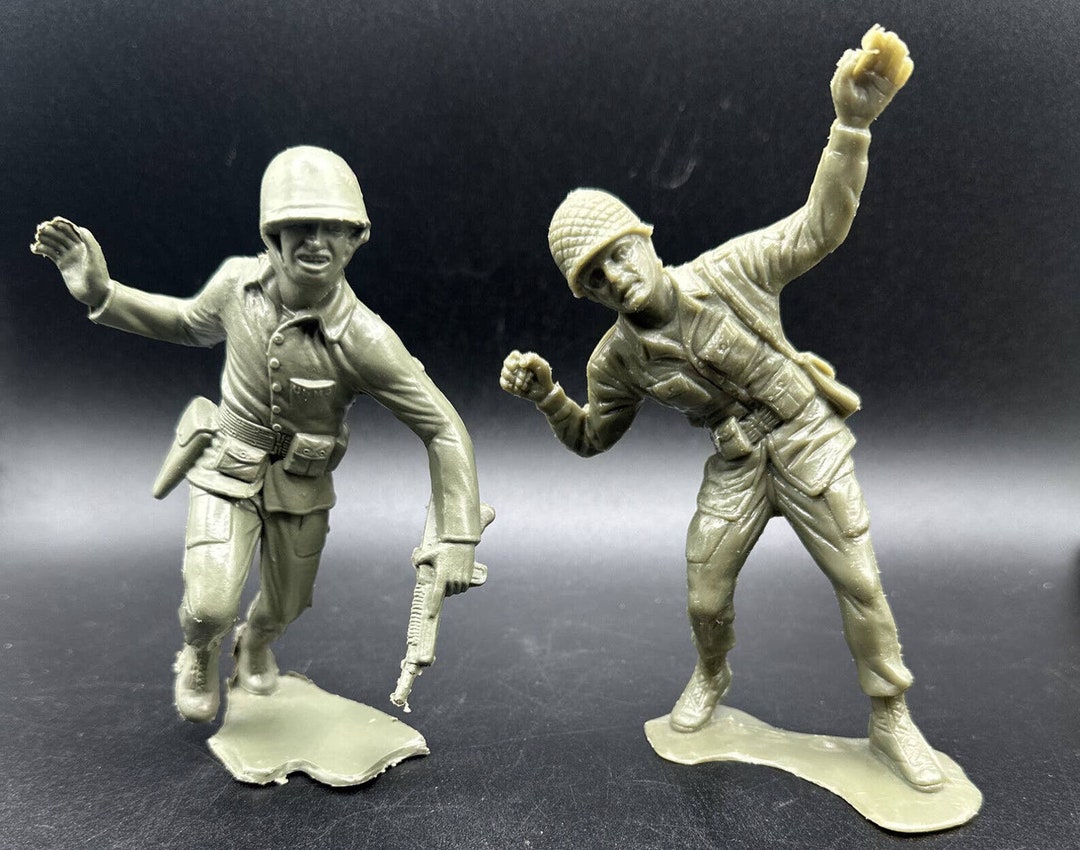 Vintage Louis Marx 6” & 5” WWII Army JUMBO Lot of 2 1960s Excellent ...