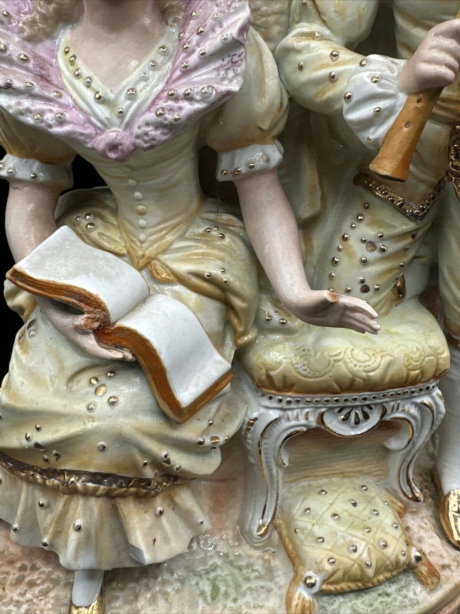 Antique Porcelain Bisque Family Figurine French Victorian Colonial 14 ...