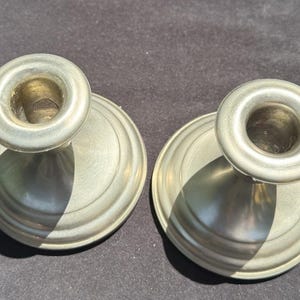 Vintage Set of 2 Pewterlite FB Rogers Pewter Candle Holders With Tags ...