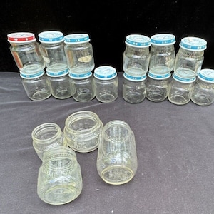 18 Vintage Gerber Baby Food Jars Empty Some With Lids Different Sizes ...