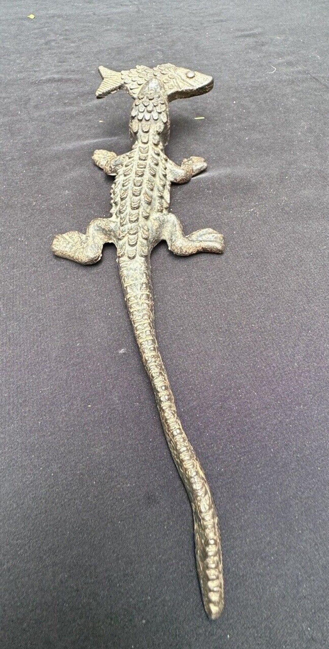 Vintage Cast Iron Alligator Crocodile Paperweight Figurine 10” Long ...