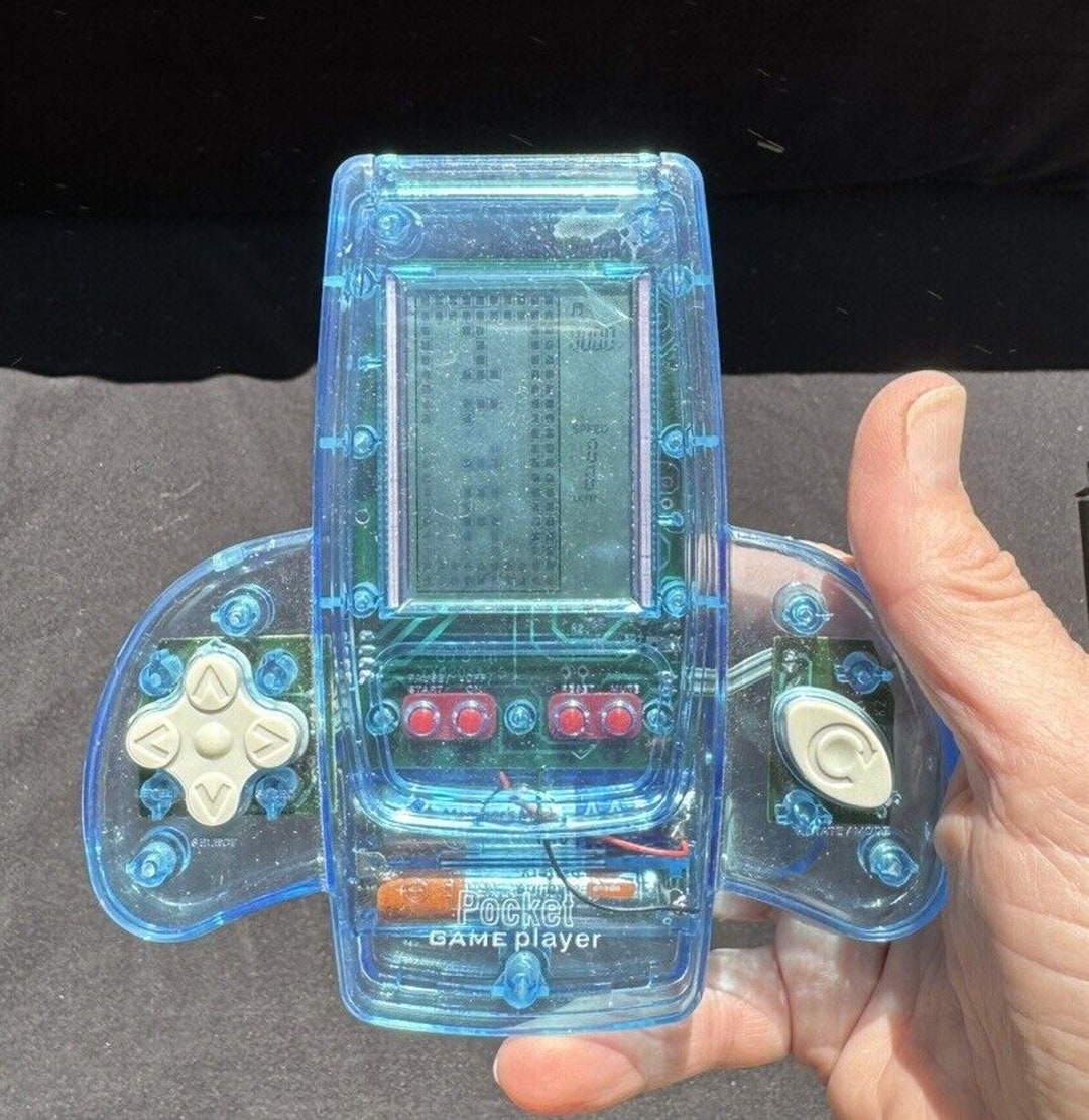 Vintage Pocket Clear Blue Rocket Electronic Handheld LCD Brick Game ...