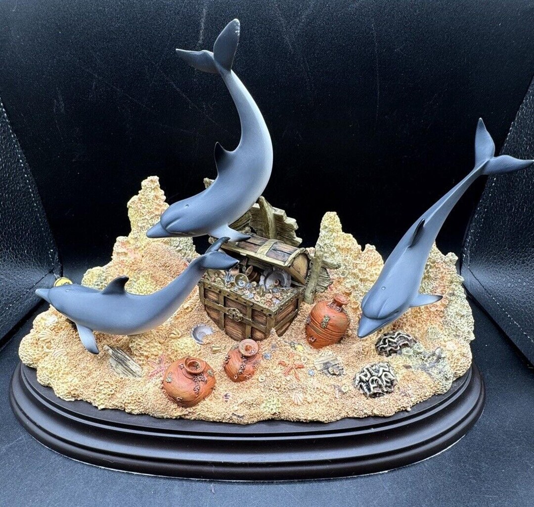 Rare Large Lenox Treasures of the Deep Dolphin Seabed With Gold Chest ...