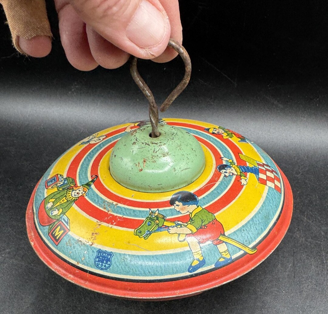 Rare Vintage J. Chein Toy Spinning Top Children Playing Made in USA ...