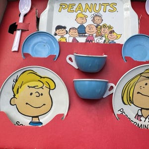 Vintage 1960’s Peanuts Snoopy Charlie Brown CHARACTERS TEA SET Nice! - Etsy