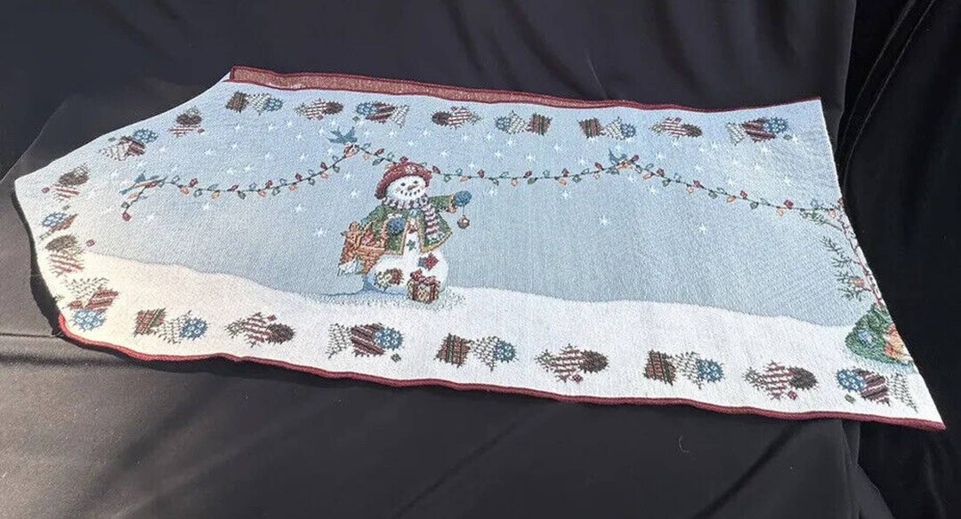 Stunning Longaberger RARE Snowman Christmas Table Runner 68” High ...