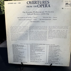 Overtures From the Opera the London Philharmonic Orchestra LP Alshire ...