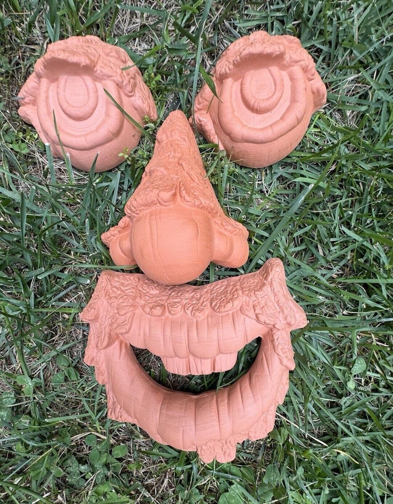 1989 Scioto Mold Whimsical 4pc Ceramic Halloween Tree Face Eyes Nose ...
