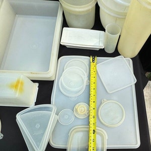 HUGE Vintage Tupperware Lot of Containers & Lids Various Numbers Clear ...