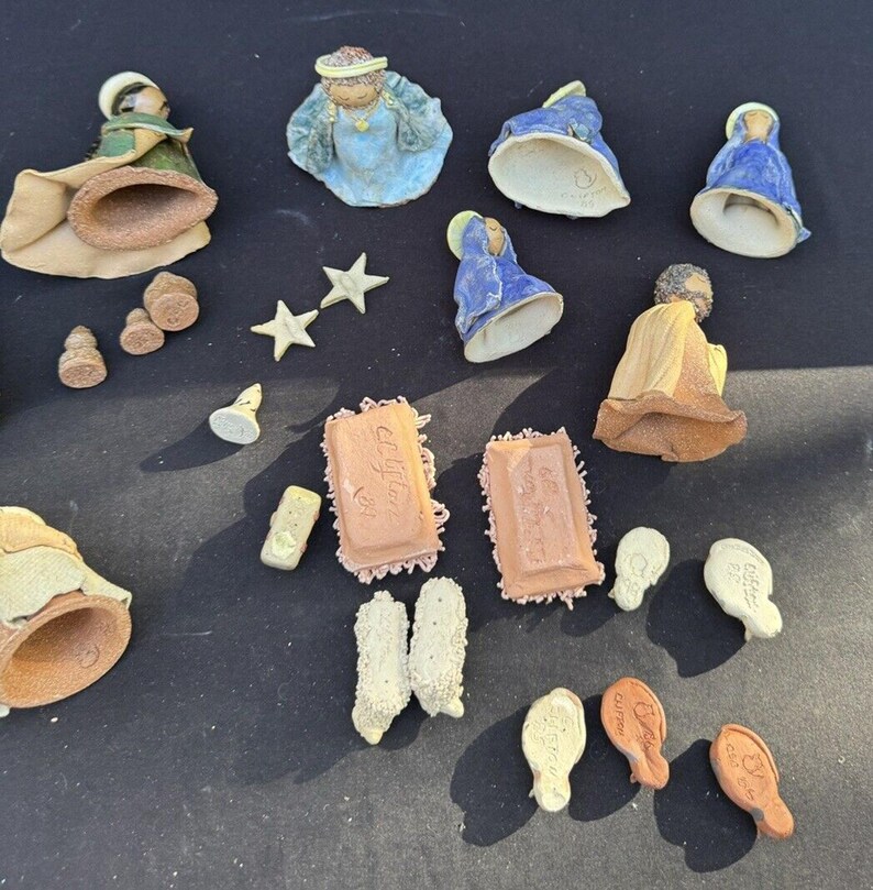 Rare Vintage 1980’s CLIFTON Cat Kitty Pottery Nativity Scene 24 Pottery ...