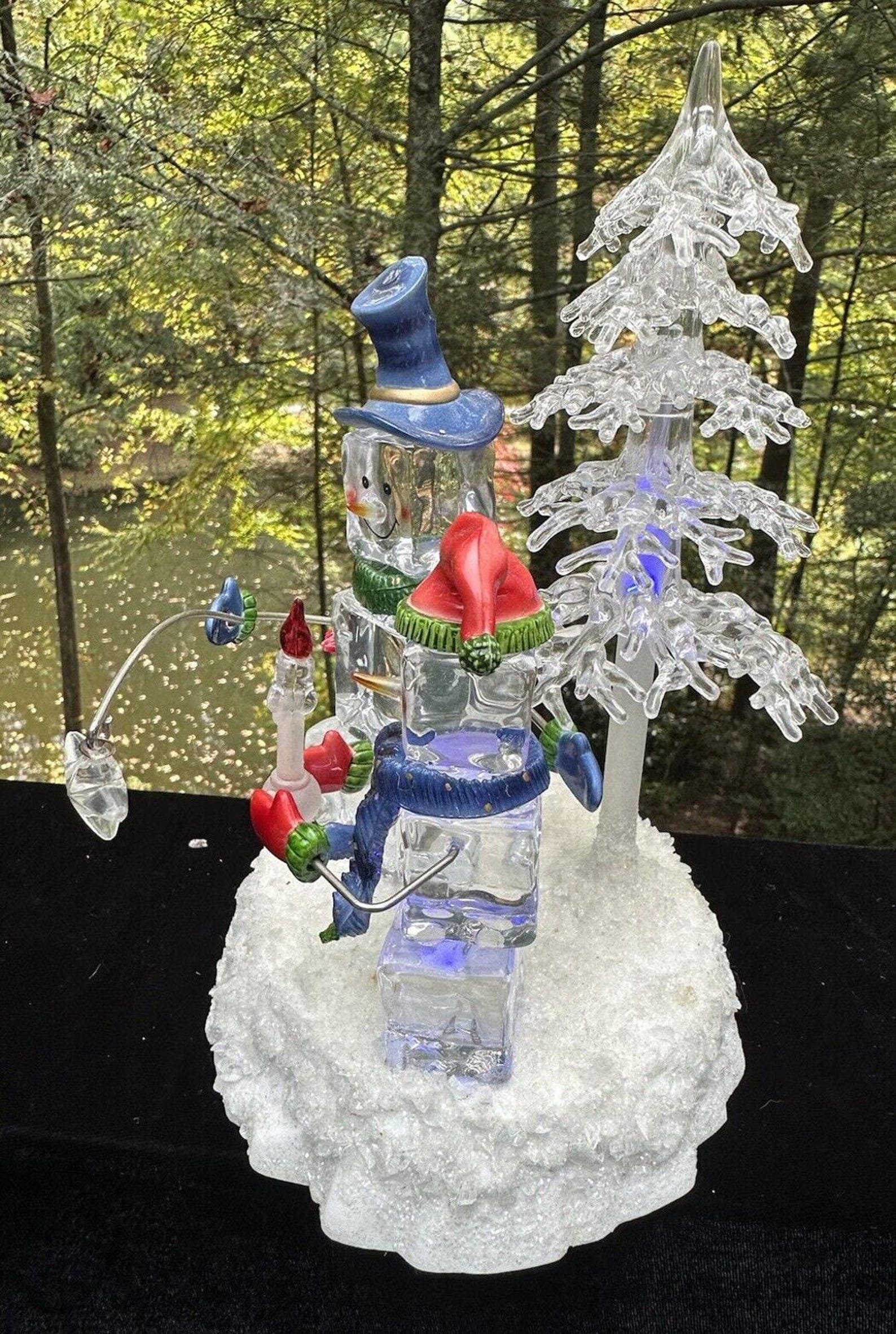 Snowman Campfire Lighted Christmas Tree Table Decoration Roasting ...