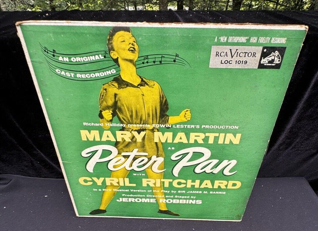 PETER Pan Rca Victor MARY MARTIN Original Cast Recording Vinyl Record ...