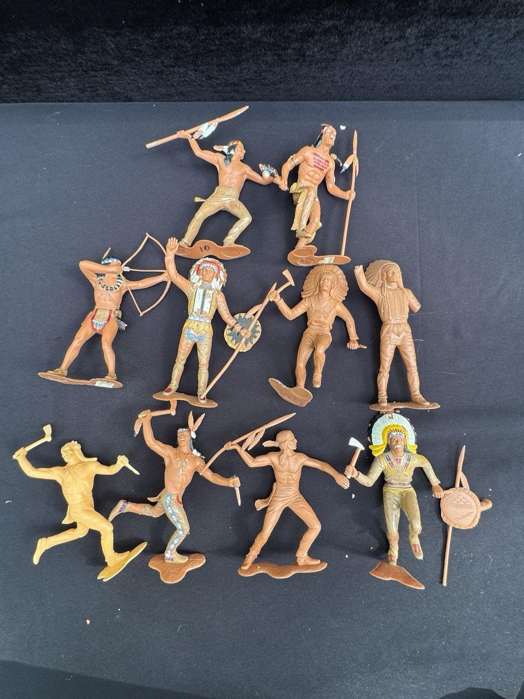 10 Vintage 1964 Louis Marx 6 Inch Plastic Wild West Native American ...
