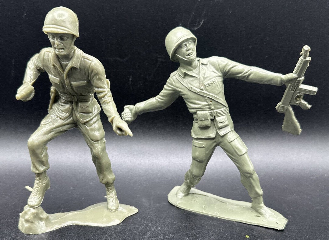 Vintage Louis Marx 6” & 5” WWII Army JUMBO Lot of 2 1960s Excellent ...