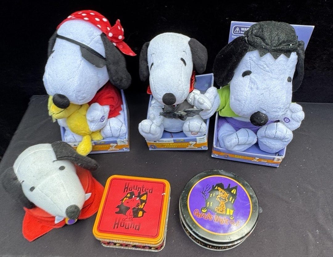 Vintage Snoopy Frankenstein Animated Halloween Friends Peanuts Gang Lot ...