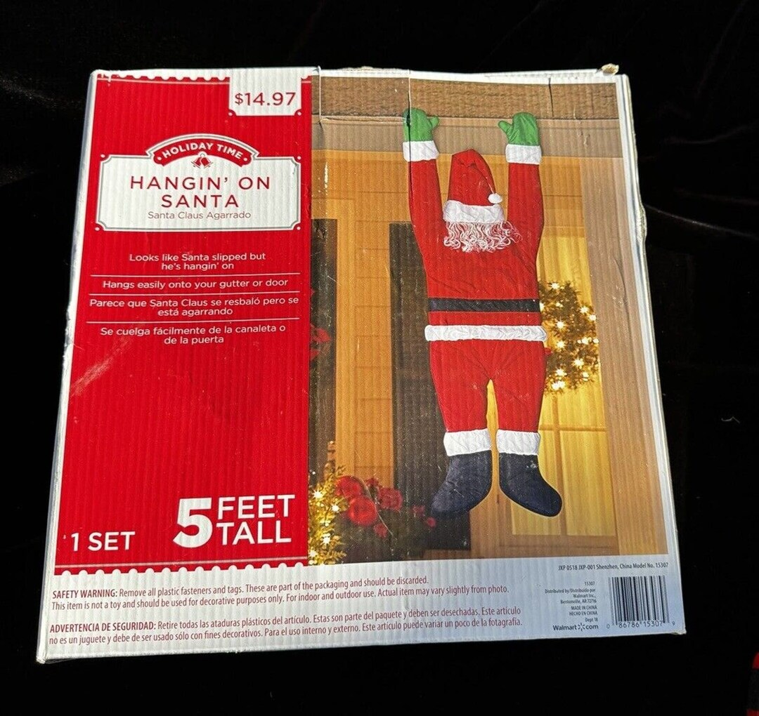 Hangin on Santa / 5 Ft Tall Santa by Holiday Time Christmas Decoration ...