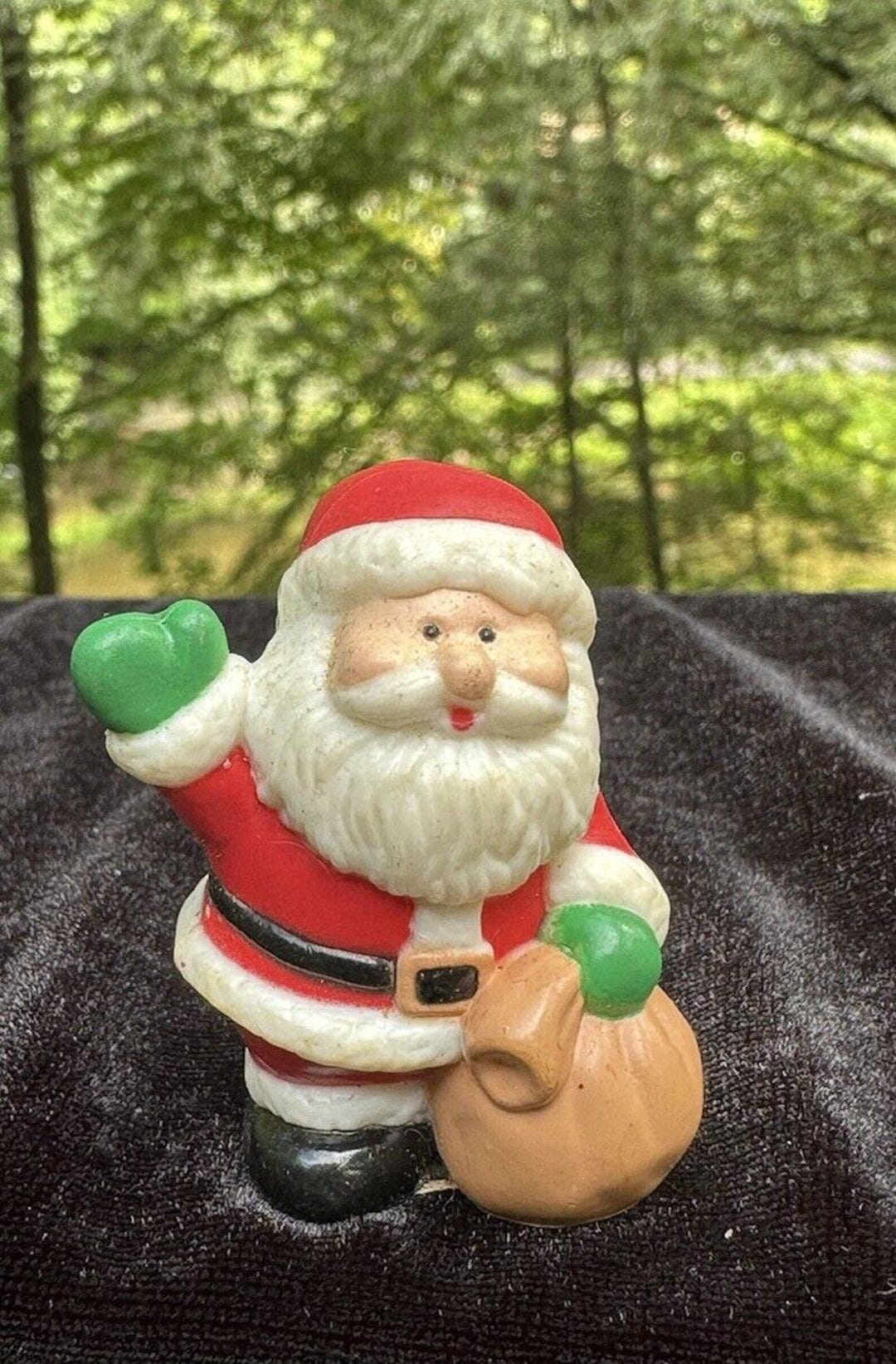 Russ Vintage 1987 Santa Claus Christmas Figurine Ceramic Waving Rare ...