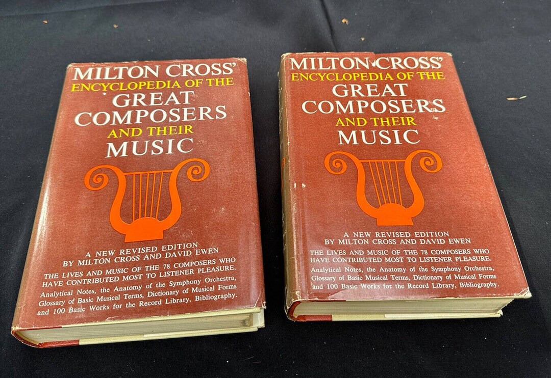 Milton Cross Encyclopedia Great Composers Music Book Set Vol 1 & 2 1962 ...