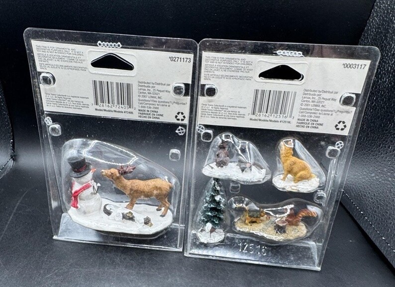 Lemax Rare Snack Time & Woodland Animals Christmas Village Figures New ...