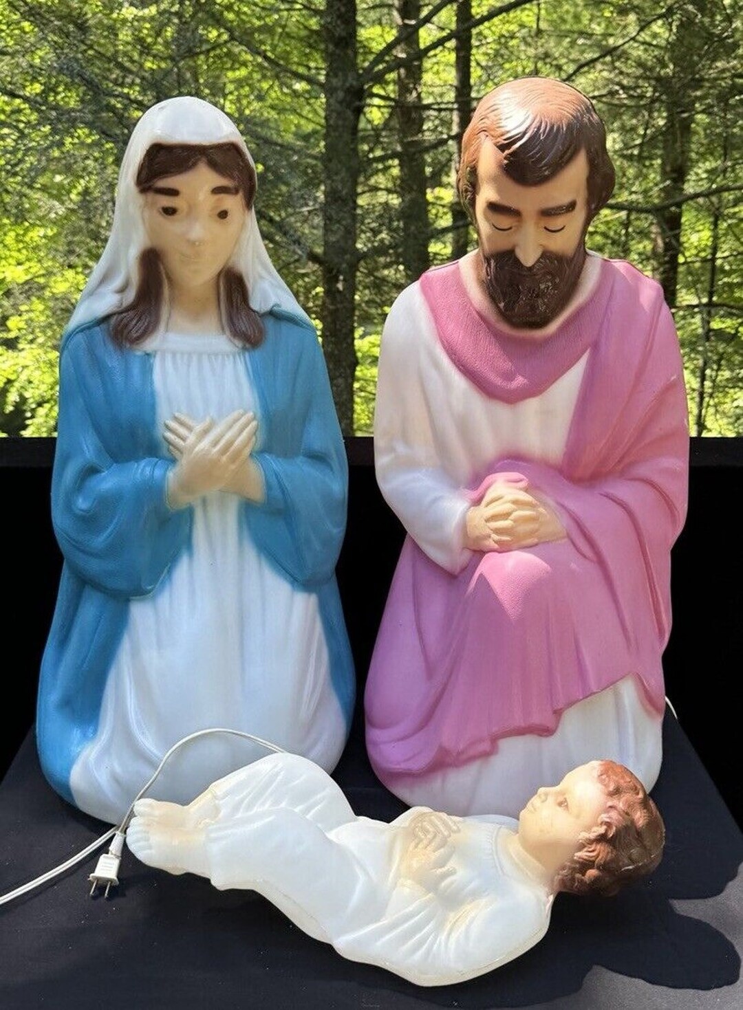 Vintage Empire Mary and Joseph & Baby Blow Mold Christmas Lighted ...