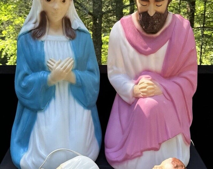 Vintage Empire Mary and Joseph & Baby Blow Mold Christmas Lighted ...