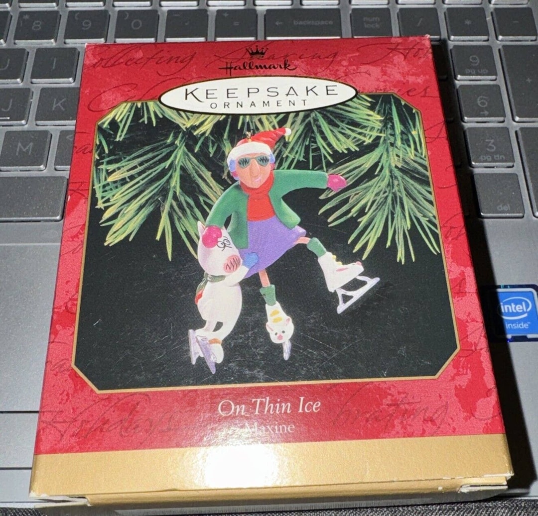 Brand New! Hallmark 1999 Maxine on Thin Ice Dog Floyd Skating Ornament ...