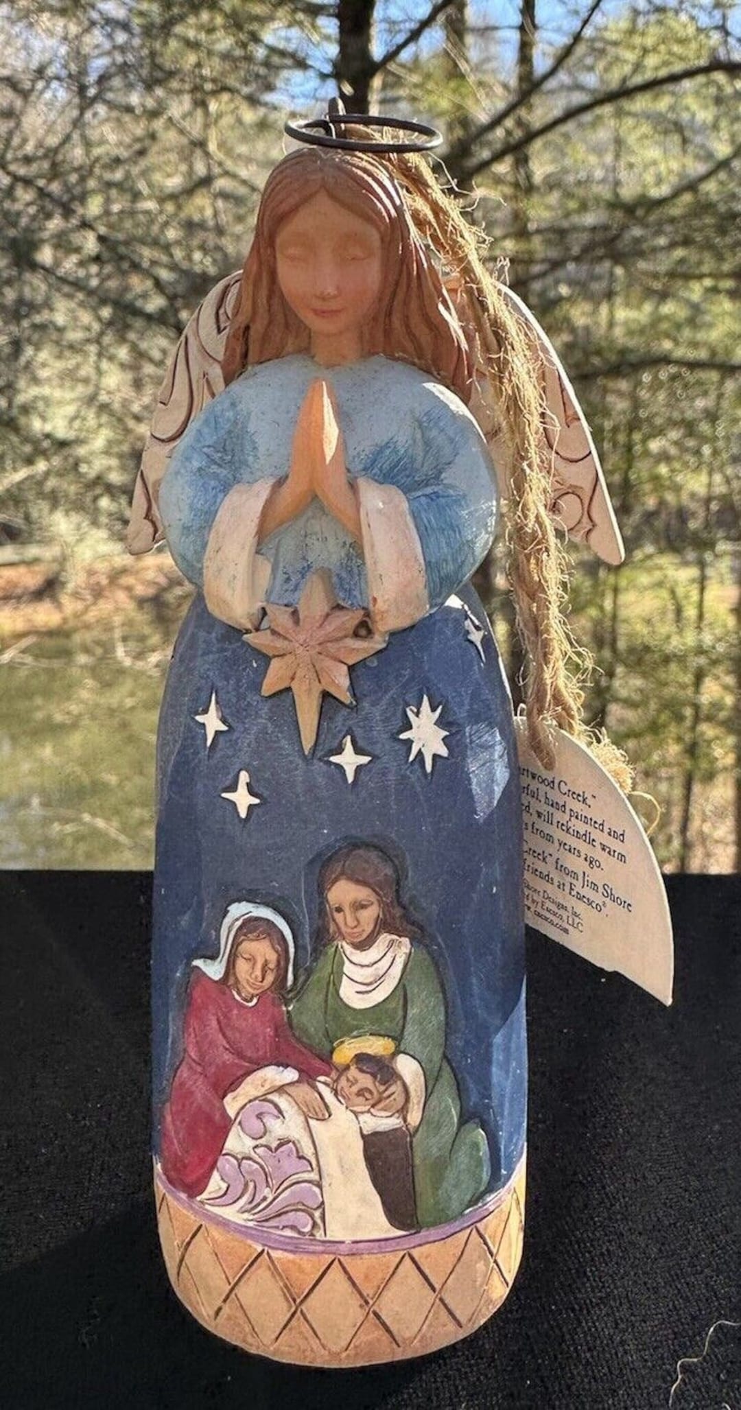 Jim Shore Heartwood Creek Nativity Praying Angel Hanging Ornament ...