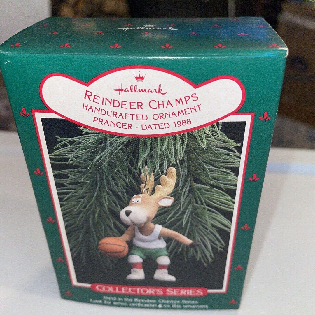 NEW 1988 Hallmark 3rd in Reindeer Champs Series Ornament Prancer ...