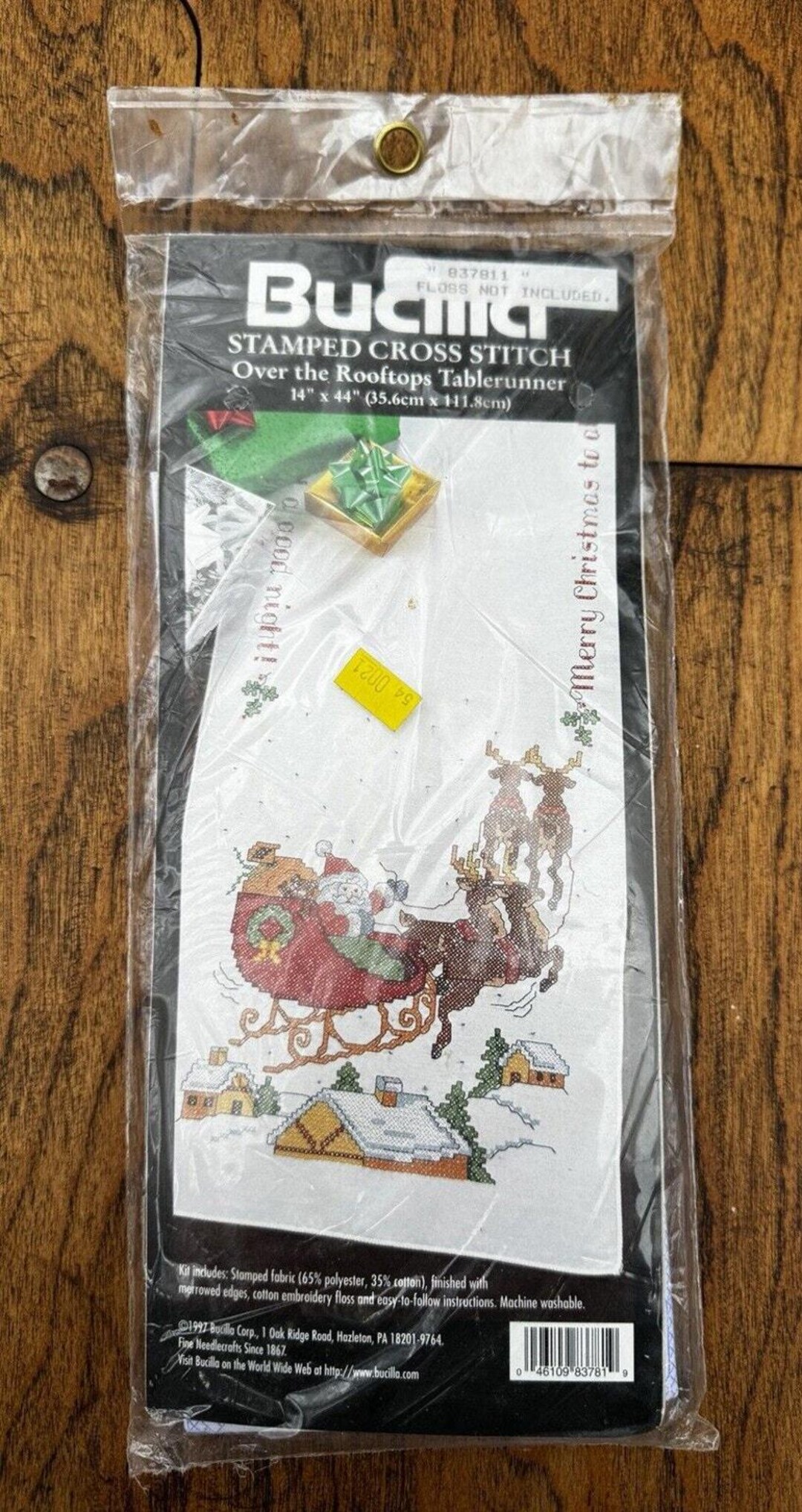 Bucilla 1997 Stamped Table Runner Embroidery Kit Christmas Over the ...