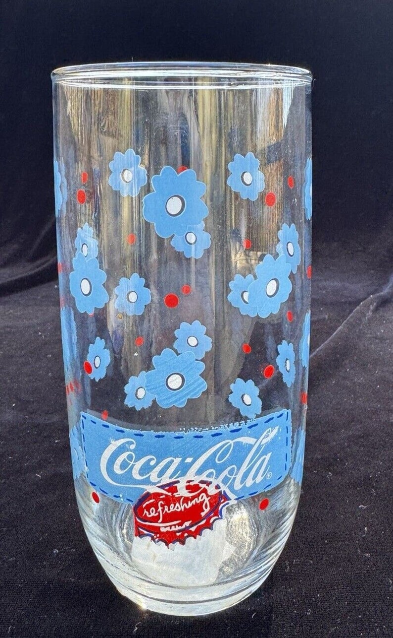 RARE Libby Coca Cola Small Blue Flowers Glass Bottle Cap Design - Etsy