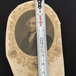 1857 Steel Engraving by William Wellstood of John Adams Border W ...